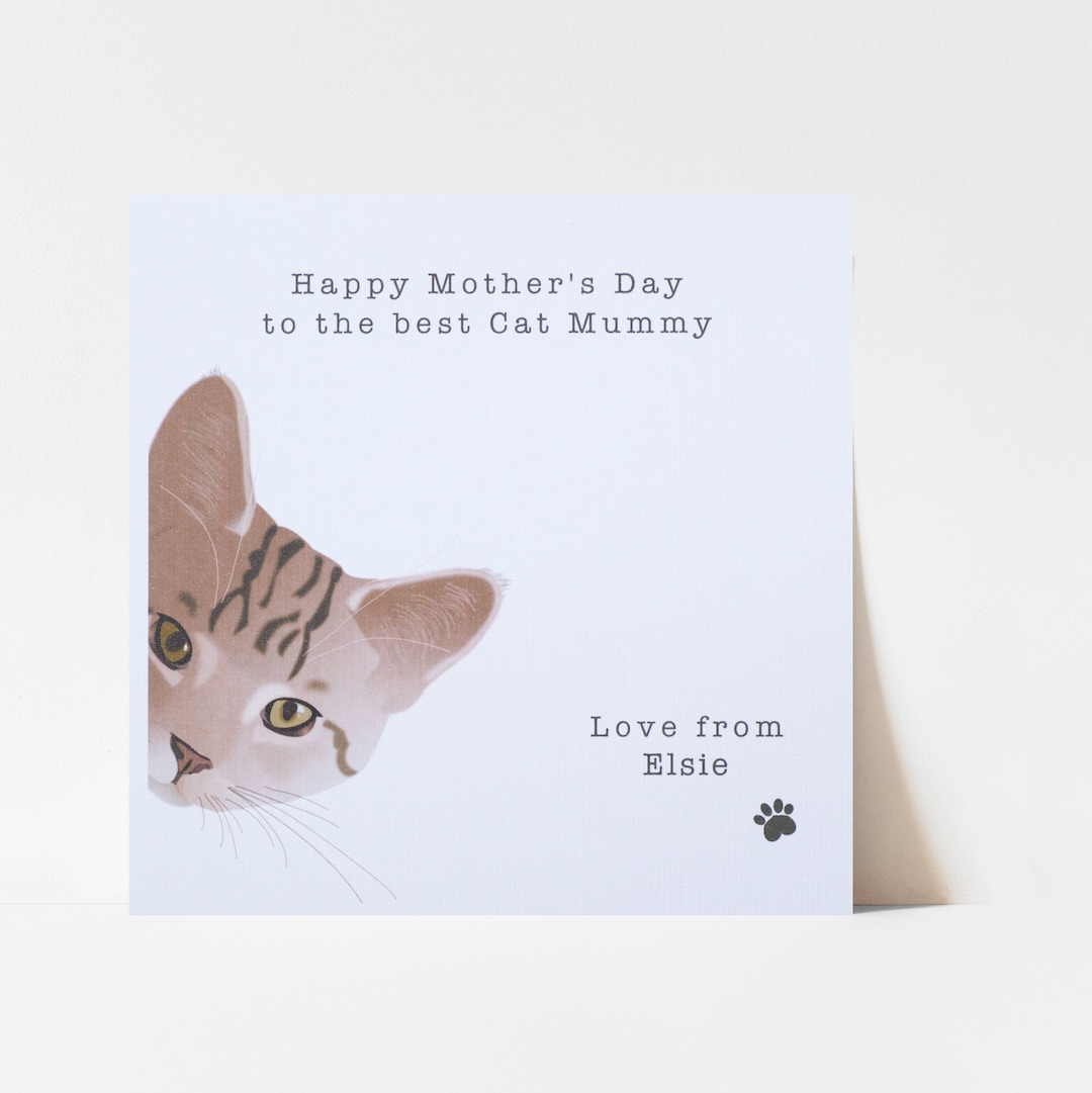 Mother's Day Card From Cat. Cute Tabby Cat Mothers Day Card ...