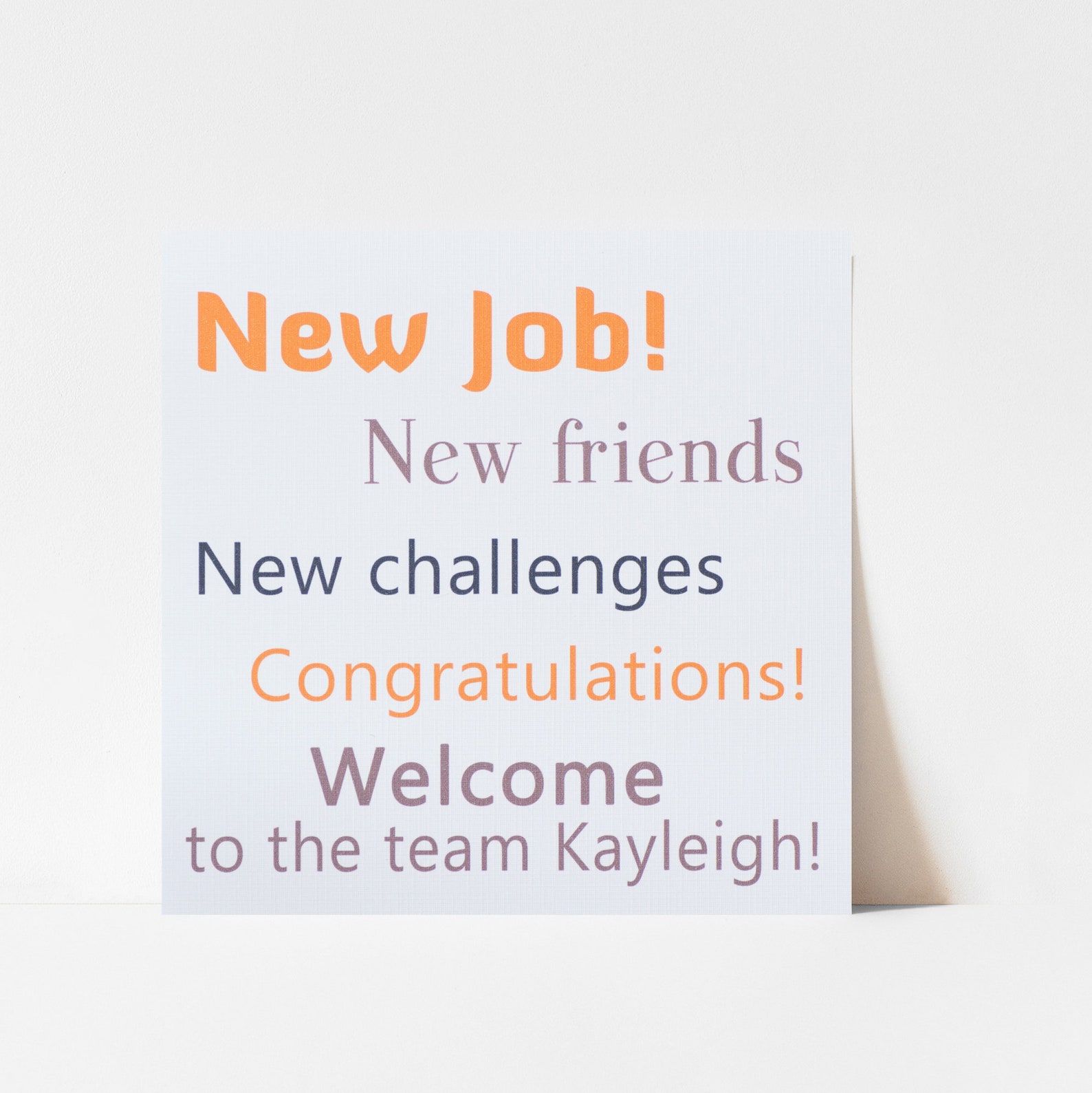Personalised New Job Card for a New Colleague. Congratulations - Etsy
