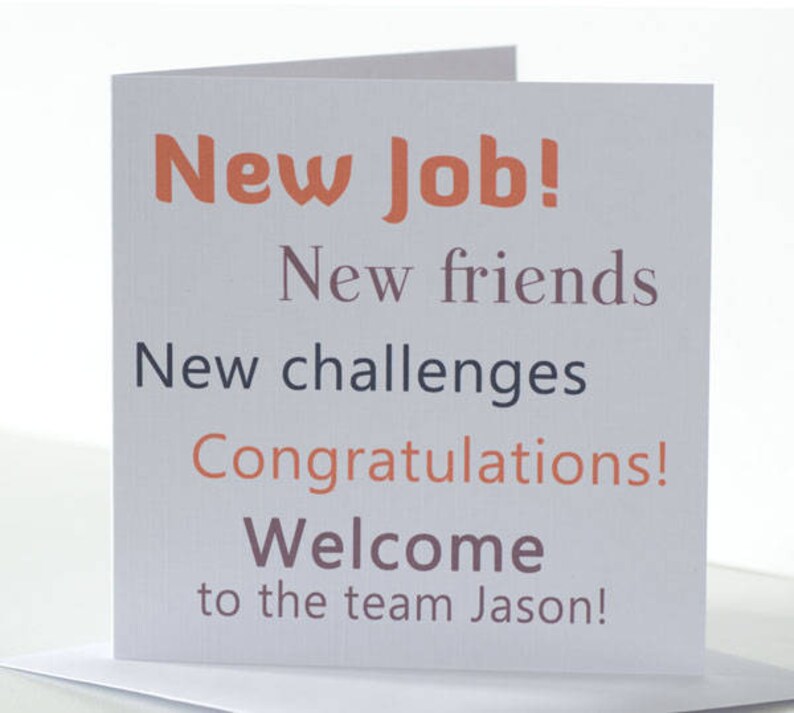 Personalised New Job Card for a New Colleague. Congratulations - Etsy
