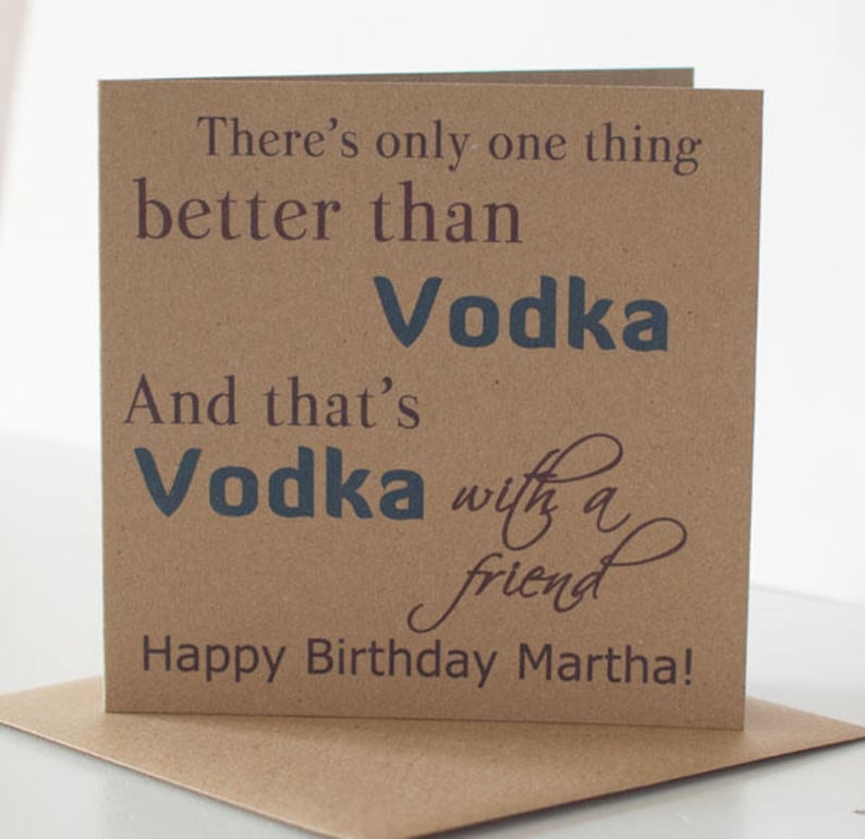 Vodka Birthday Card Personalised for a Friend Best Friend or - Etsy