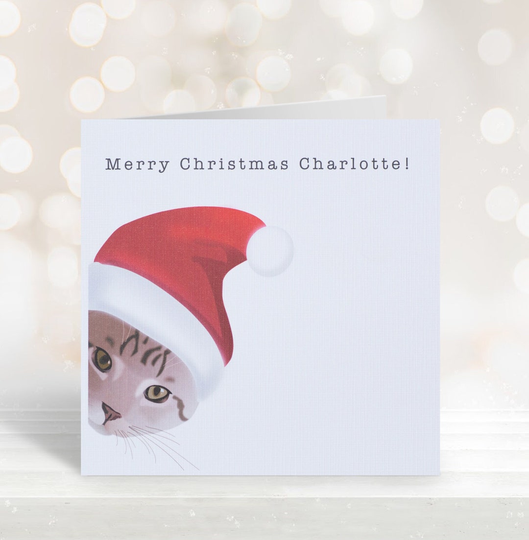 Personalised Tabby Cat Christmas Card to the Cat Christmas Card for Cat ...