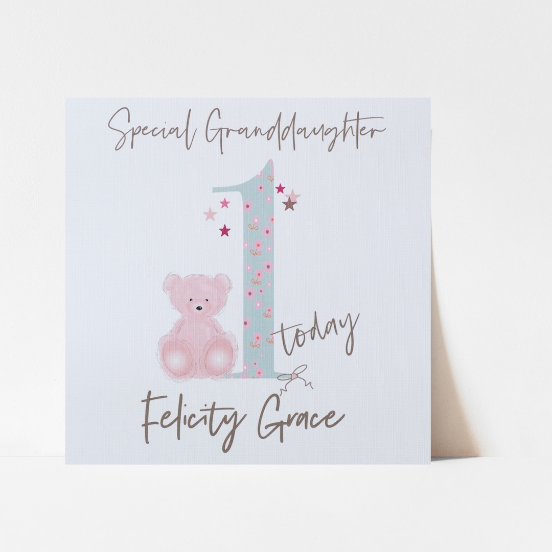1st Birthday Card for a Girl Granddaughter Niece Goddaughter Daughter ...