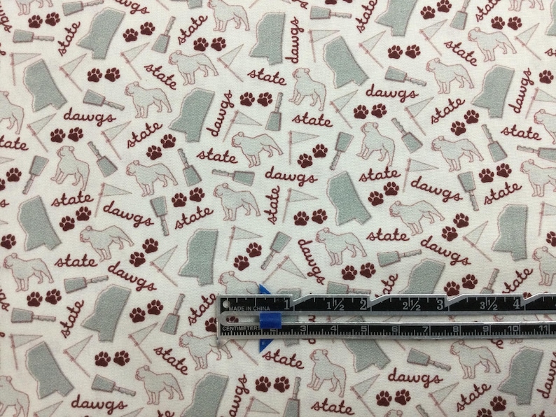 Bulldogs, Cowbells, State of MS, Paw Print Fabric That Can Be Used With ...