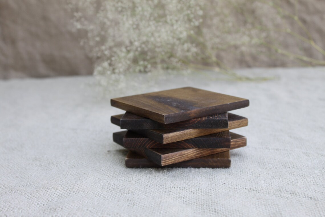 Reclaimed pallet wood coasters set of wood coasters rustic | Etsy