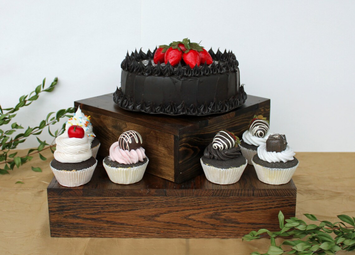 10X10 Inch Rustic Cake Stands Wedding Cake Stand Square Cake - Etsy