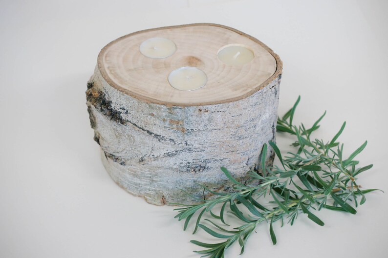 Log Tea Light Candle Holder Aspen Log Candle Holder - Etsy
