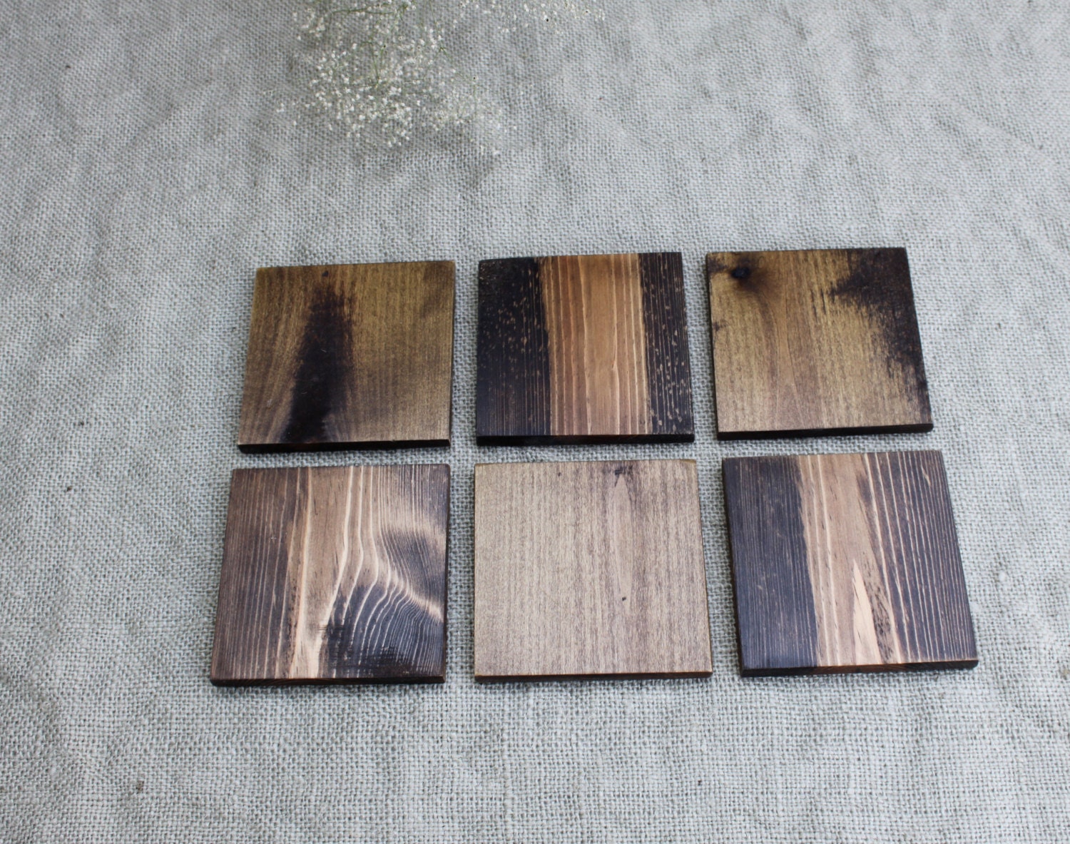 Reclaimed Pallet Wood Coasters, Set of Wood Coasters, Rustic Coasters ...