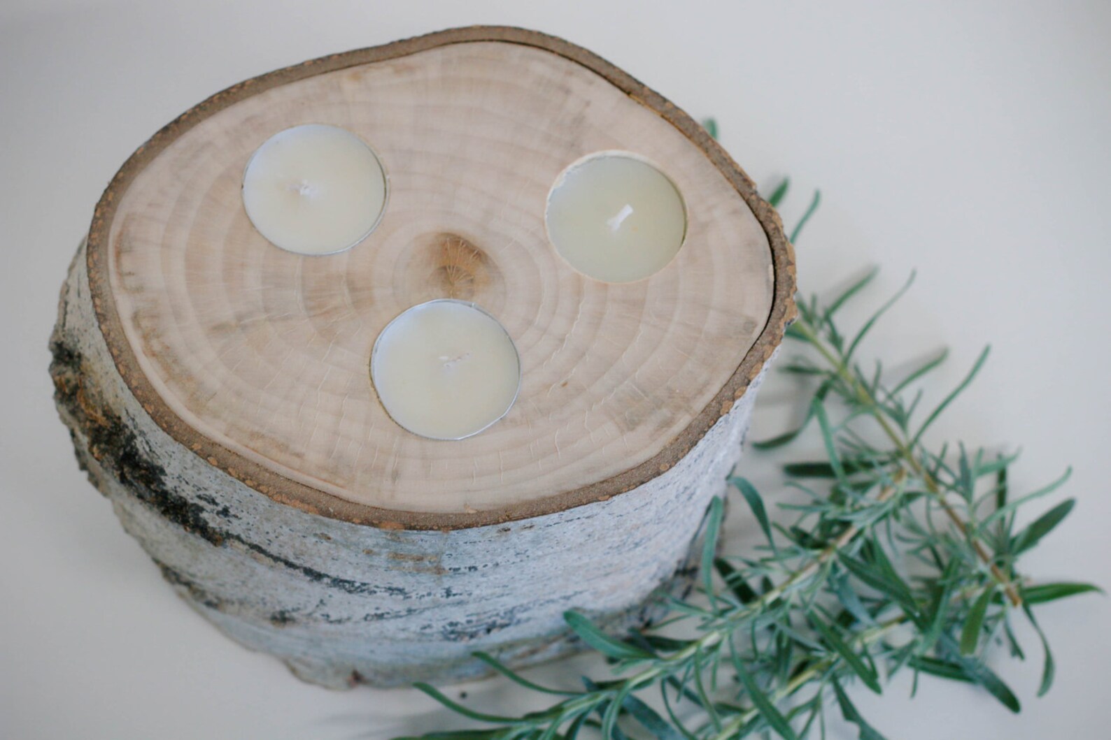 Log Tea Light Candle Holder Aspen Log Candle Holder - Etsy