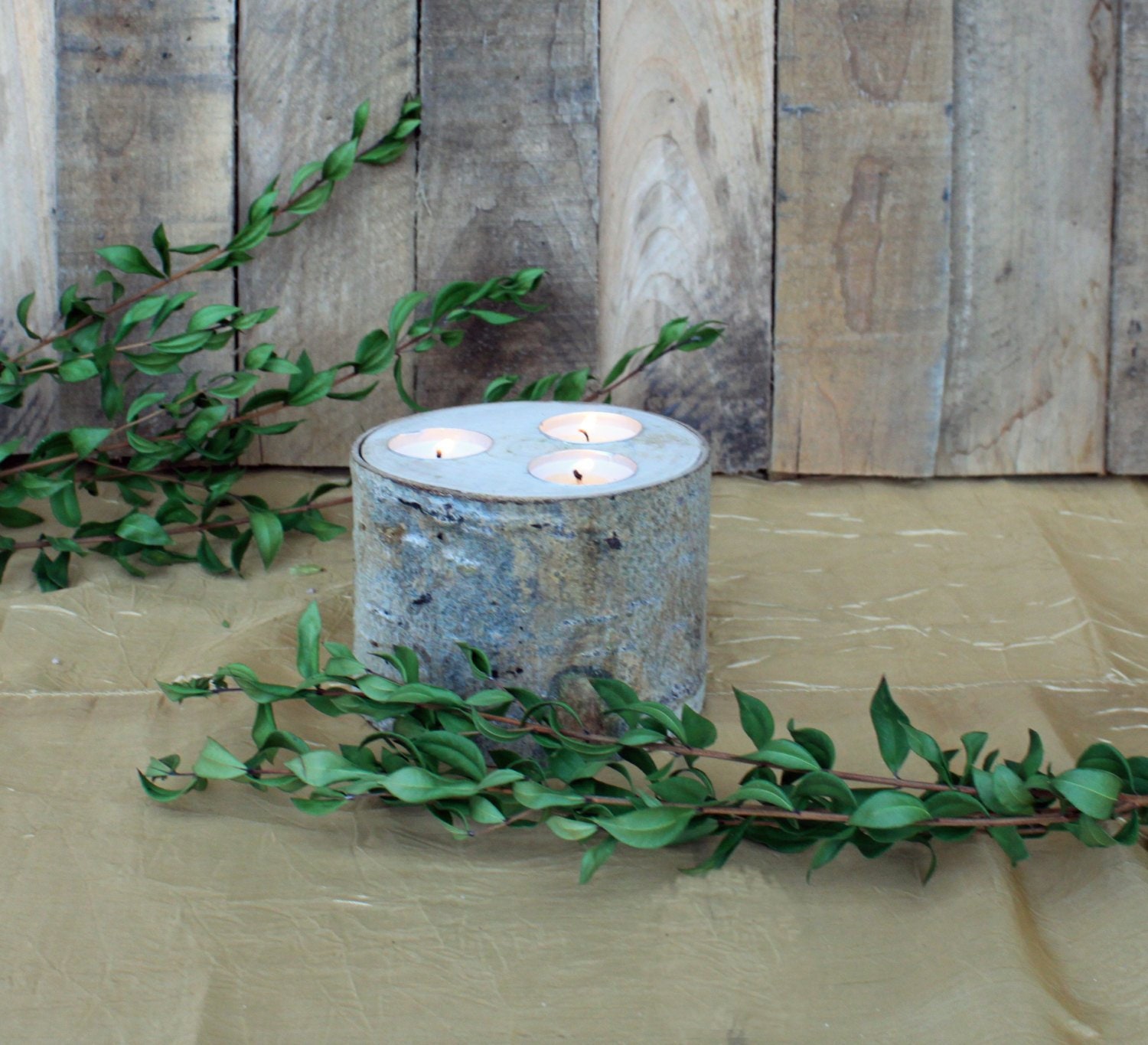 Log Tea Light Candle Holder Aspen Log Candle Holder - Etsy