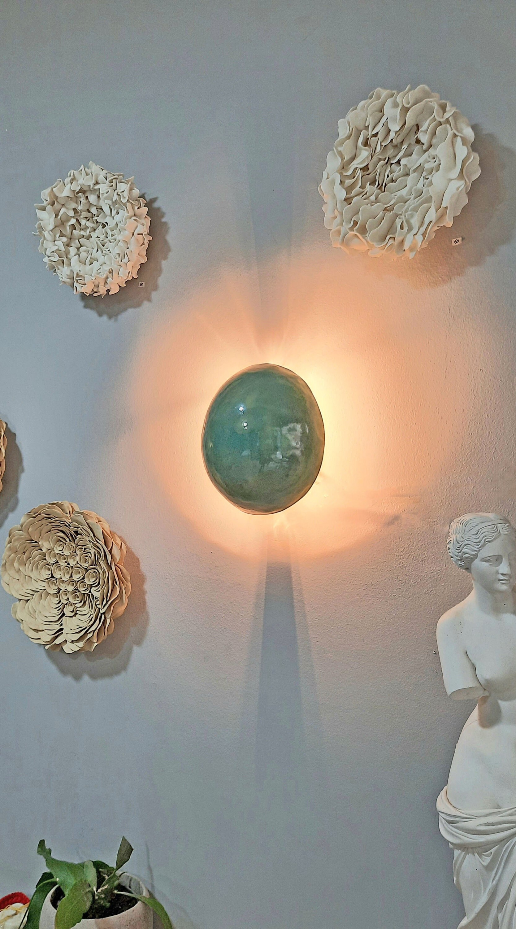 TURTLE Style Oval Wall Mounted Light Turquoise Colour Glaze - Etsy