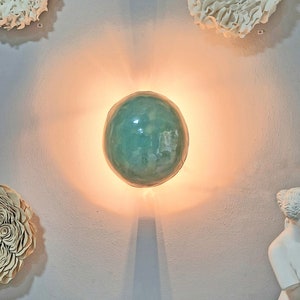 TURTLE Style Oval Wall Mounted Light Turquoise Colour Glaze | Etsy