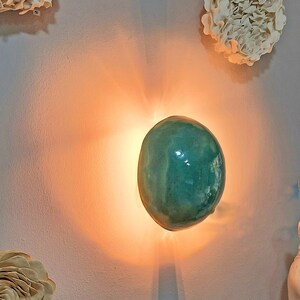 TURTLE Style Oval Wall Mounted Light Turquoise Colour Glaze - Etsy