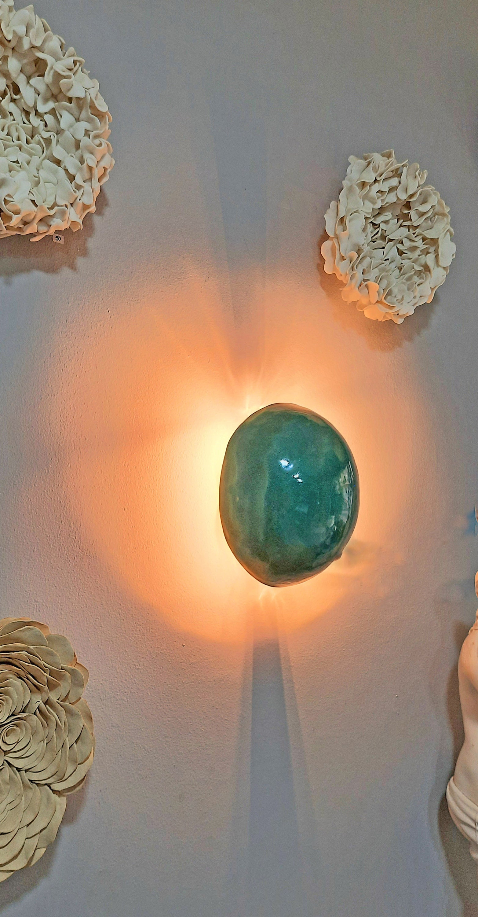 TURTLE Style Oval Wall Mounted Light Turquoise Colour Glaze - Etsy
