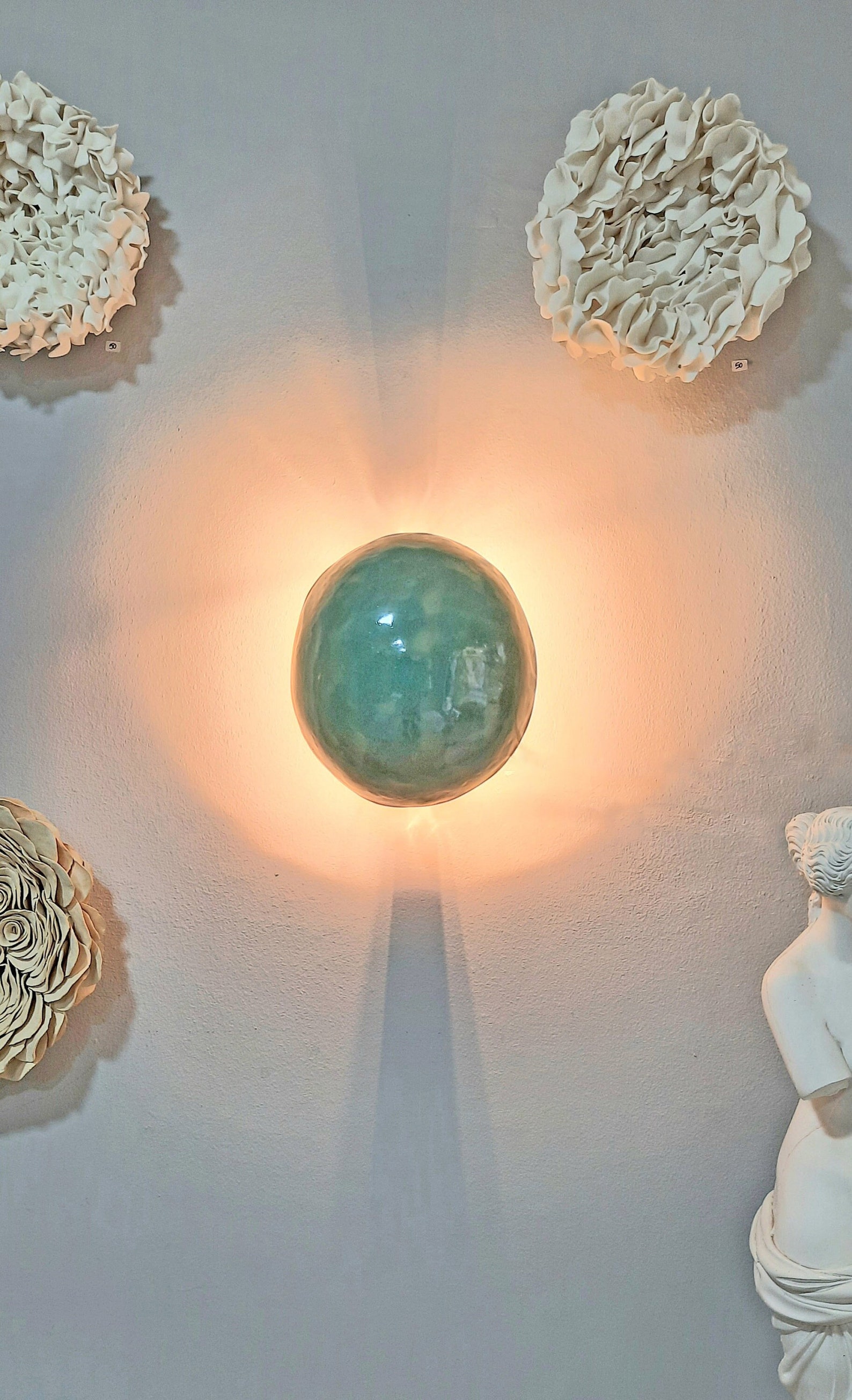 TURTLE Style Oval Wall Mounted Light Turquoise Colour Glaze - Etsy