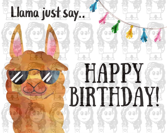 Llama Say Happy Birthday! Animated GIF Ecard - Etsy
