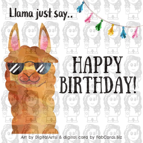 Llama Say Happy Birthday Animated GIF Ecard - Etsy