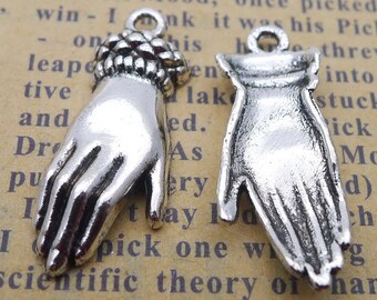 Silver hand charm | Etsy