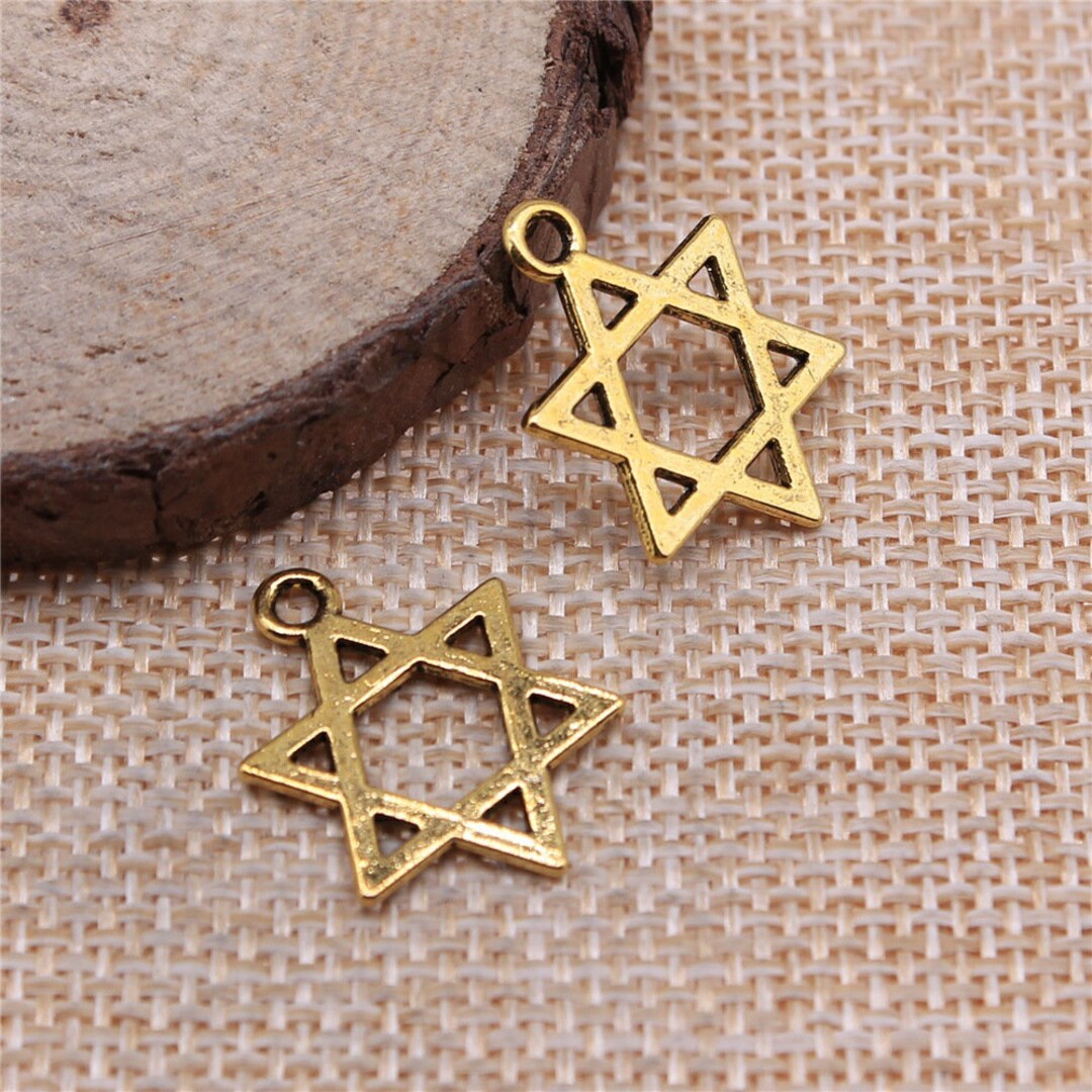 20 or 50PCS, Antique Gold STAR of David Charm Pendant, Hexagram Charm ...