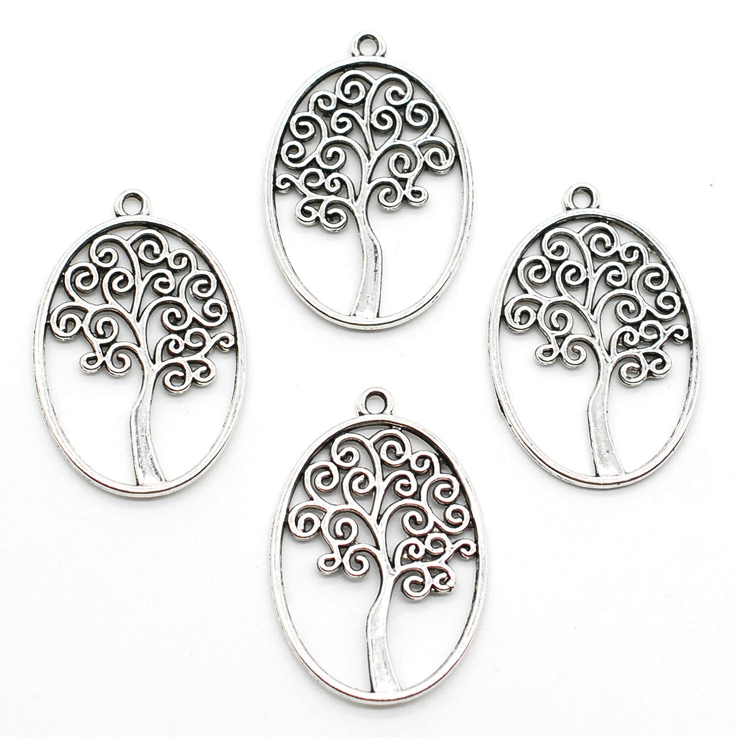 6 or 15PCS Antique Silver TREE of Life Large Oval Filigree - Etsy