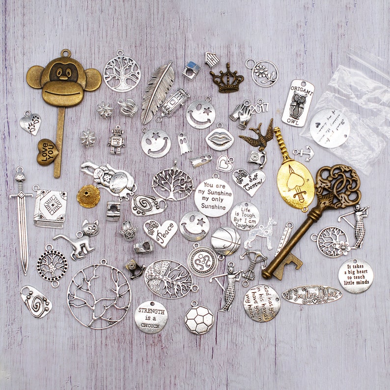 SALE 60PCS Random Mix Assorted Grab Bag Charms Findings - Etsy