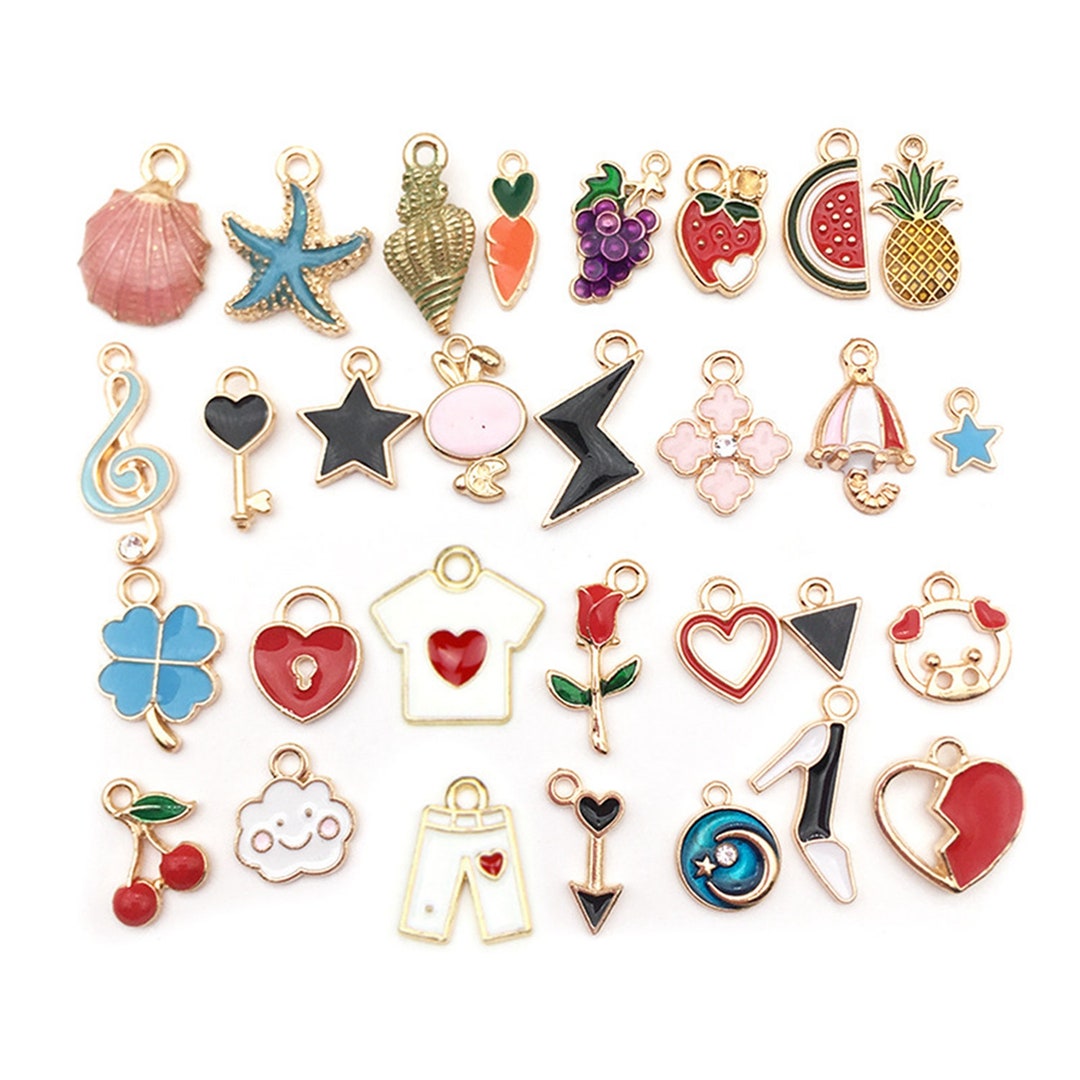 Clearance! 30PCS Different Colorful Alloy Charm Pendant Collection ...