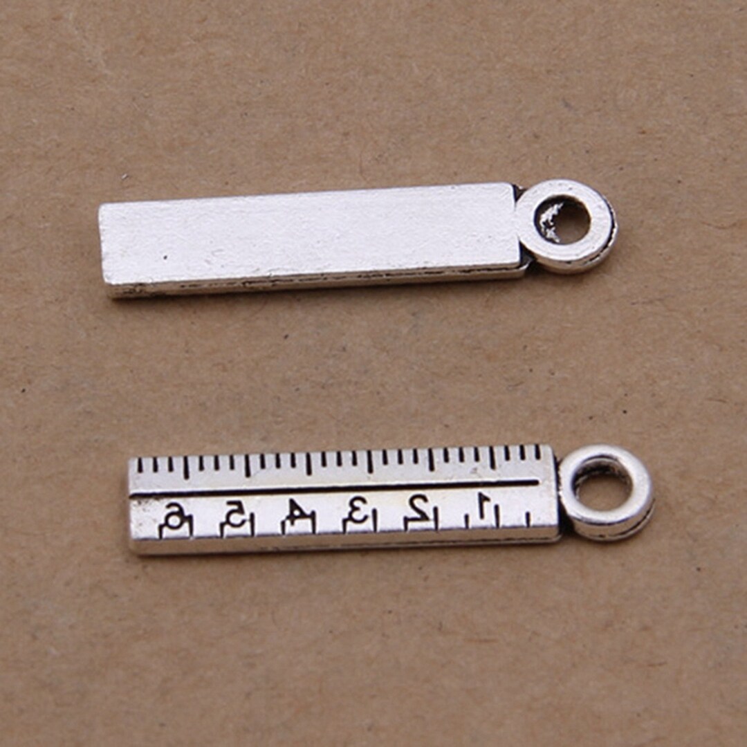 20PCS or 50PCS, Antique Silver Ruler Charm Pendant, Inspiration Charms ...