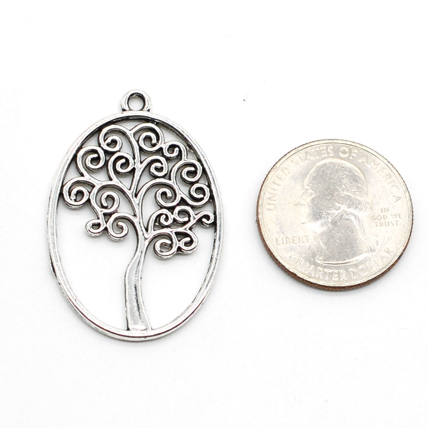 6 or 15PCS Antique Silver TREE of Life Large Oval Filigree - Etsy