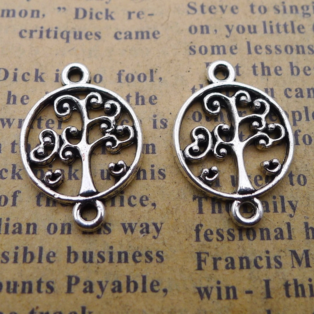 Clearance 50PCS, Antique Silver Tree of Life Charm Connector, Family ...