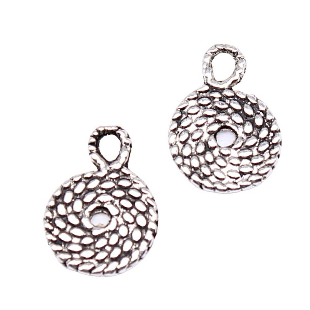 30 or 80PCS, Silver Tone Round Charm Pendant --- DIY Jewelry Charm ...