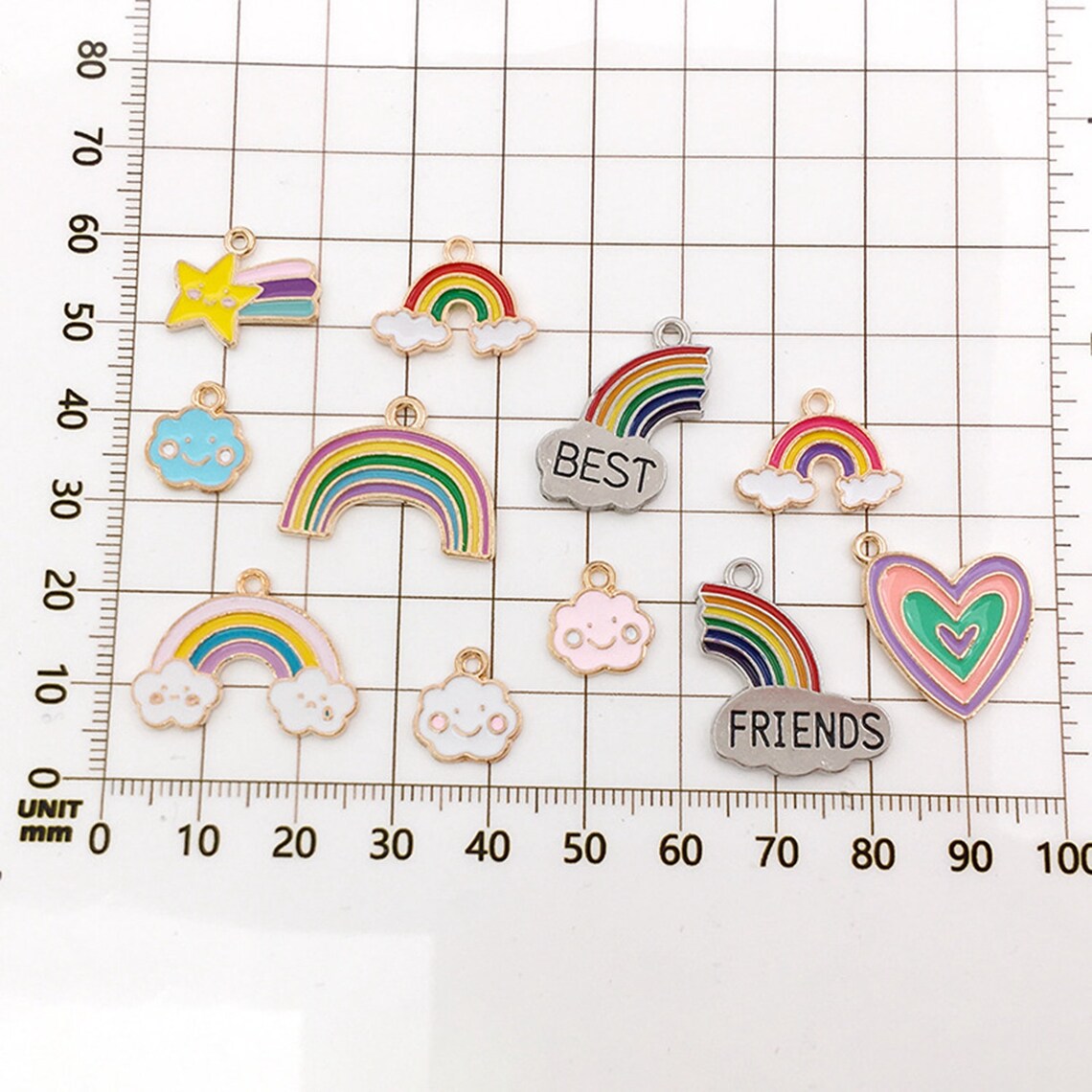 40PCS Enamel Rainbow Charm Pendant Set Collection Earrings - Etsy