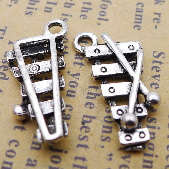 20 or 50PCS Antique Silver 3D Xylophone Charm Pendant Musical - Etsy