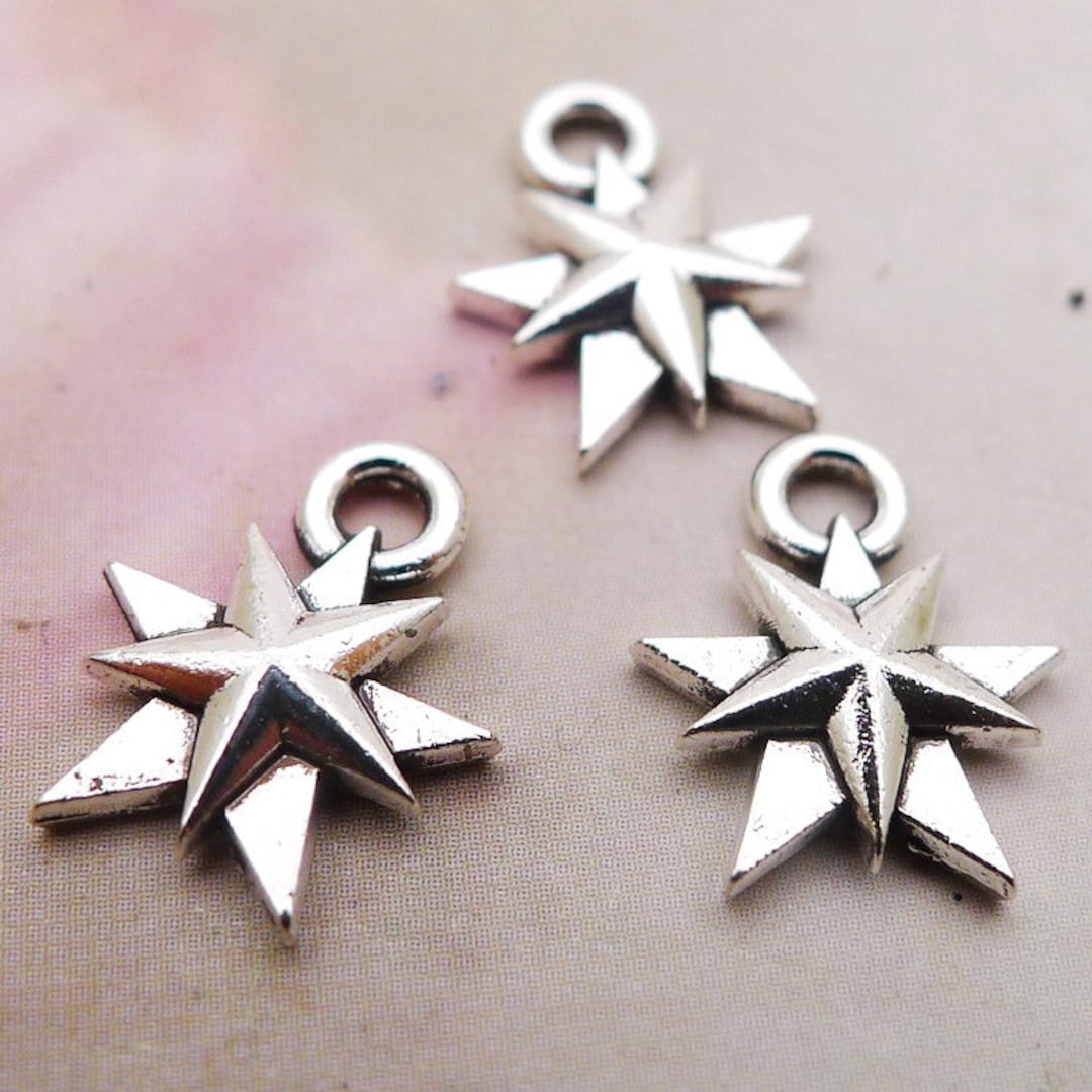 30 or 80PCS Bulk Sale, Silver STAR Charm Pendant, Tiny Star Charm ...