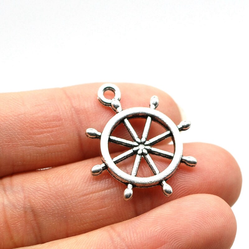 Ship Wheel Charm - Etsy