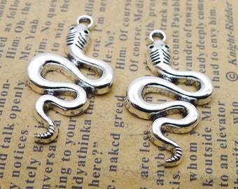 Silver Snake Charm | Etsy