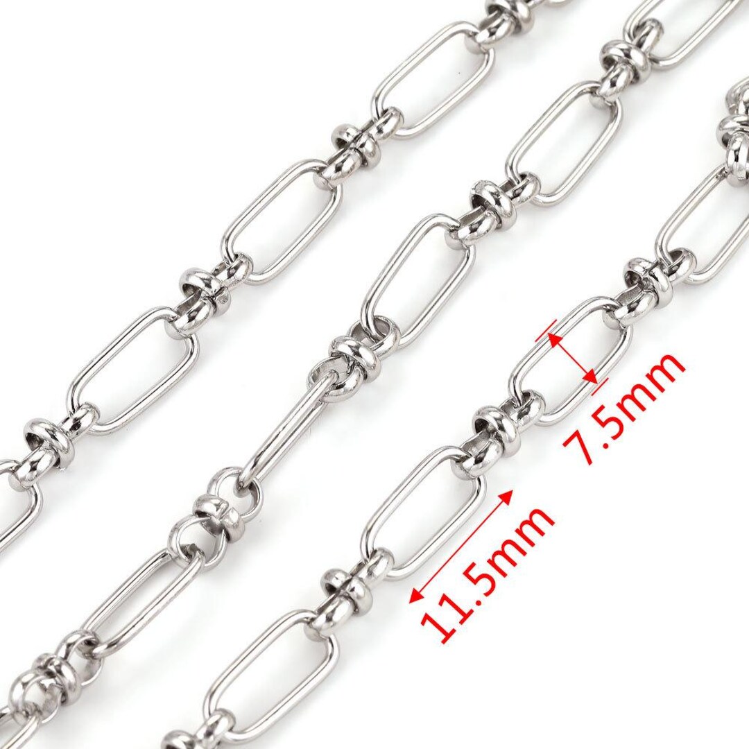 1foot 8mm Width Stainless Steel Heavy Chunk Chain for Bracelet Necklace ...