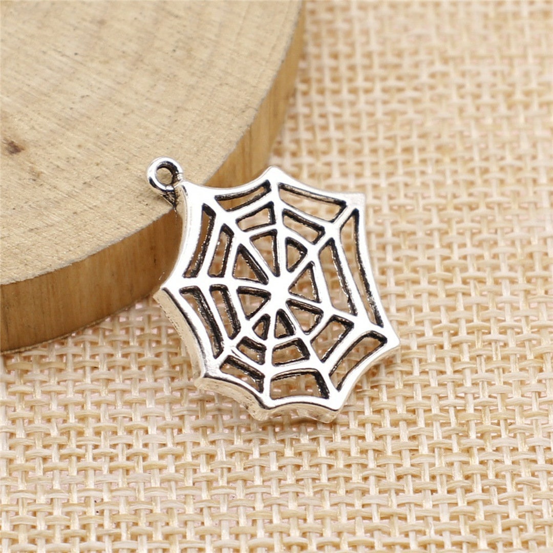 12 or 30PCS Bulk Sale Antique Silver Spider Web Charm Pendant ...