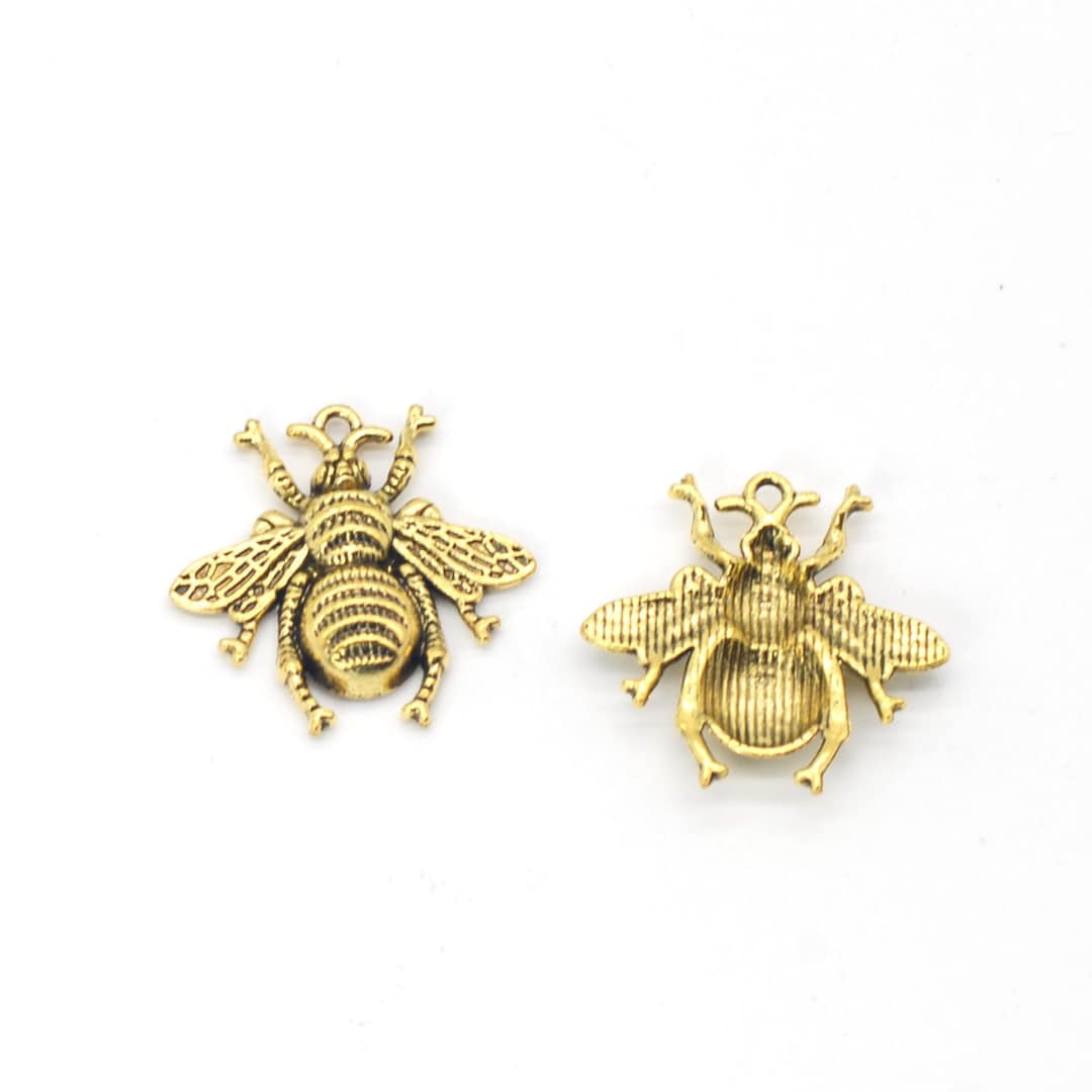 10 or 25PCS, Antique Gold Tone BEE Charm Pendant, Animal Charm, Bumble ...