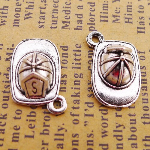 12pcs Fireman Helmet Charms Antique Silver Charms 3D - Etsy