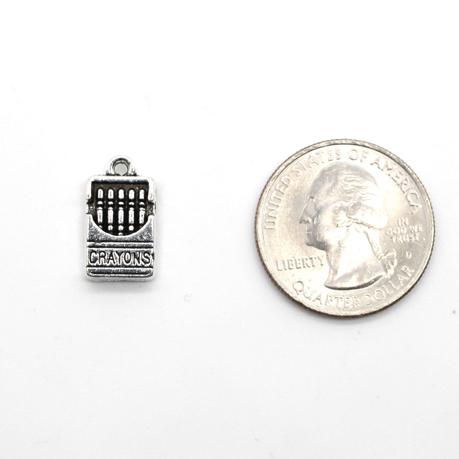 12 or 30PCS Antique Silver Tone Crayon Box Charm Pendant, 3D 12 or 30PCS Antique Silver Tone Crayon Box Charm Pendant, 3D