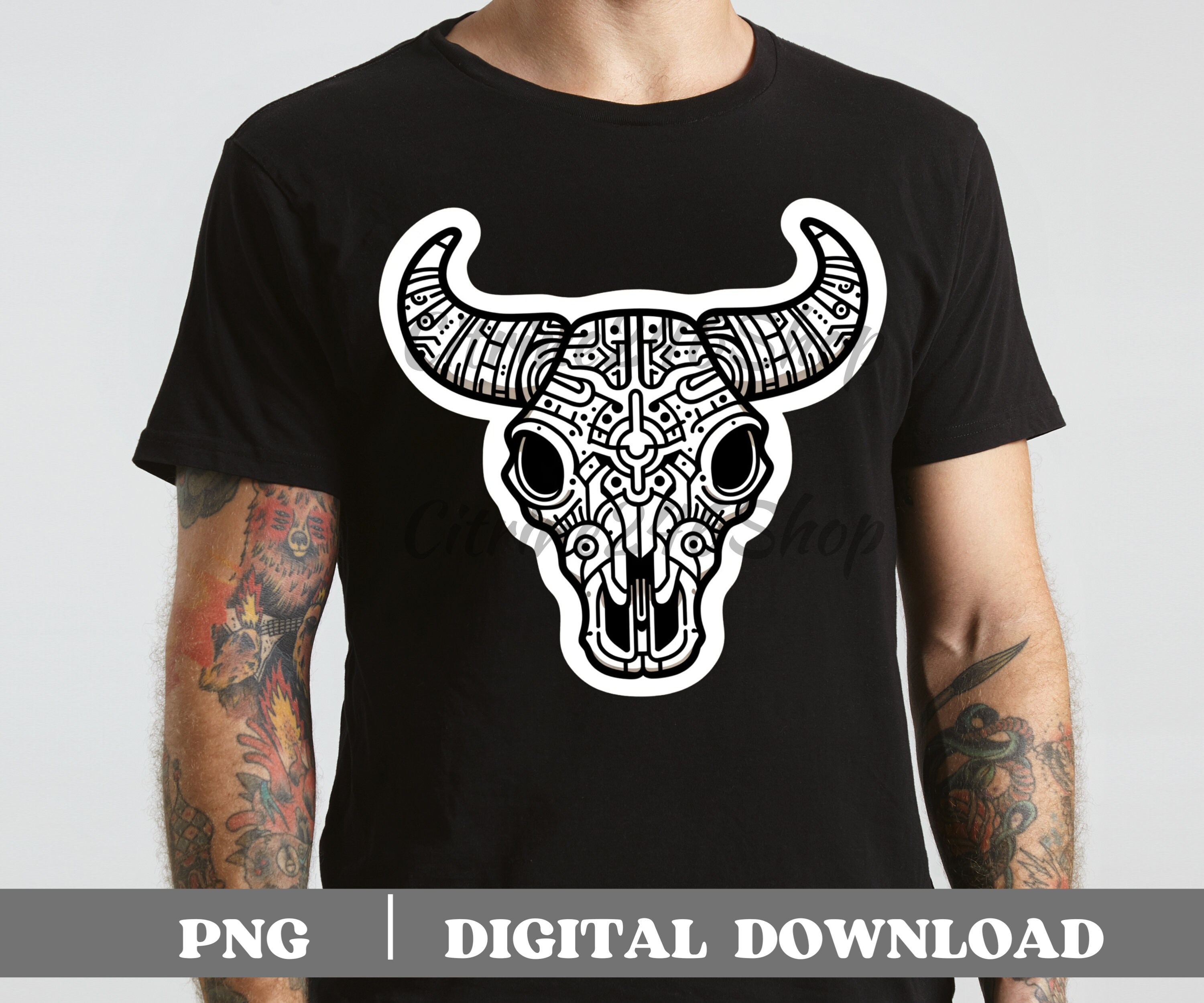 Aztec Cowhide Cow Print Bull Skull PNG, Western Design Png, Western Png ...