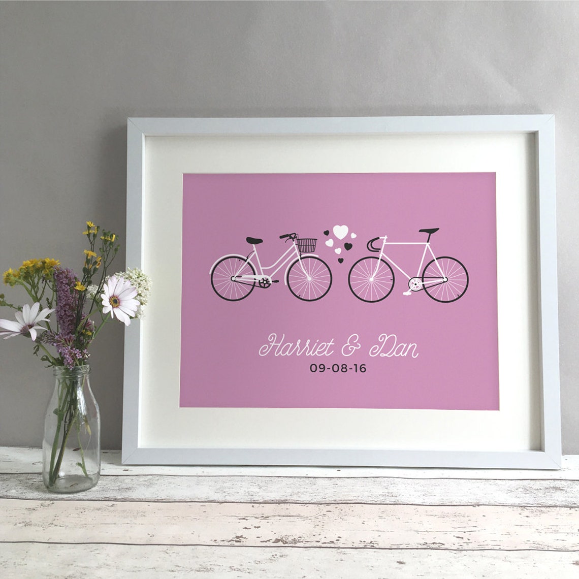 Bicycle Wedding Gift Bike Wedding Present Personalised | Etsy UK