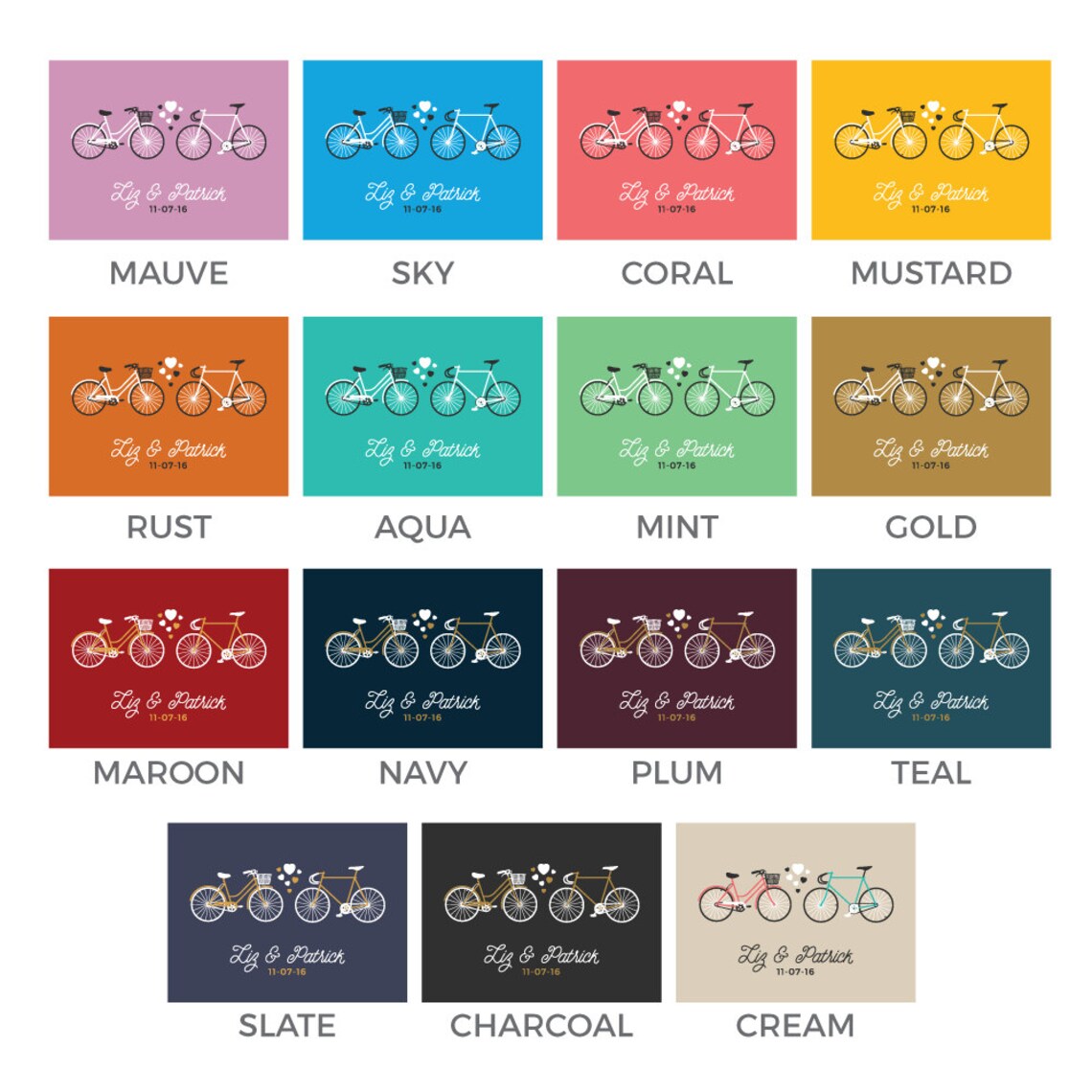 Bicycle Wedding Gift Bike Wedding Present Personalised | Etsy UK