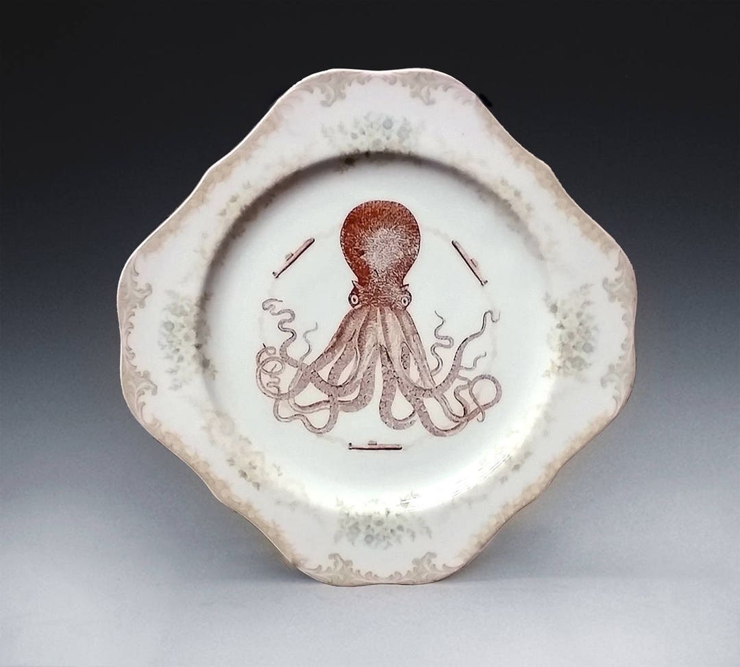 Octopus Victorious Plate - Etsy