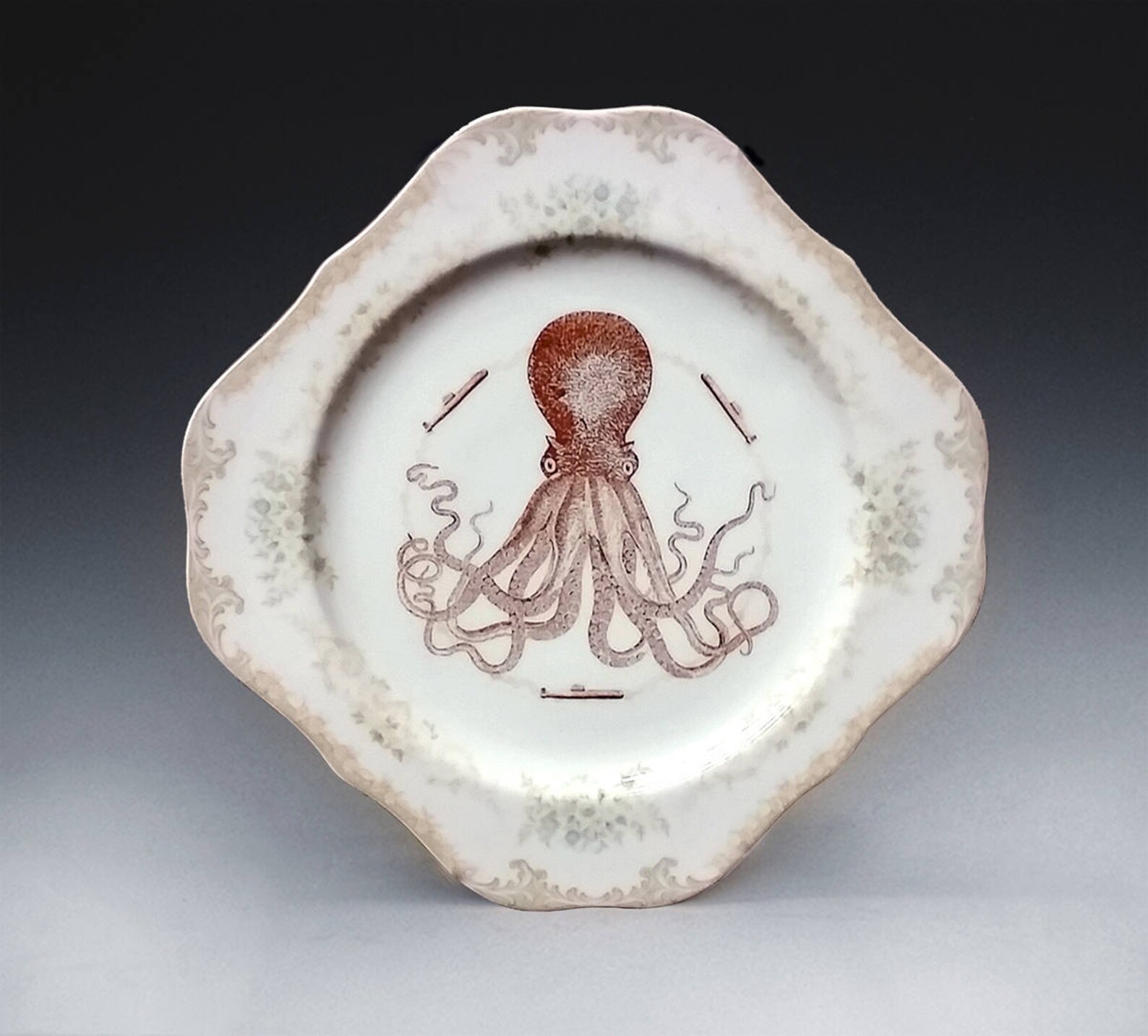 Octopus Victorious Plate - Etsy
