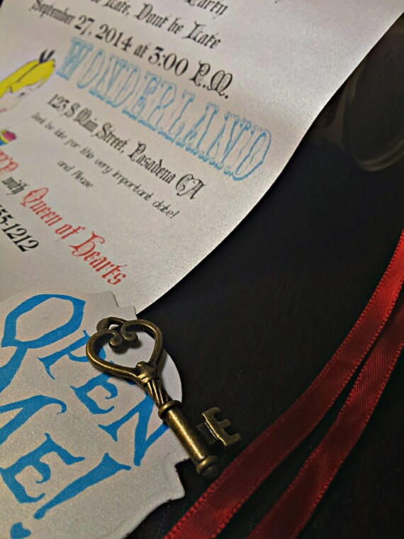 Un- Birthday Invitation --- Scroll Invitation -- Alice Invitation ...