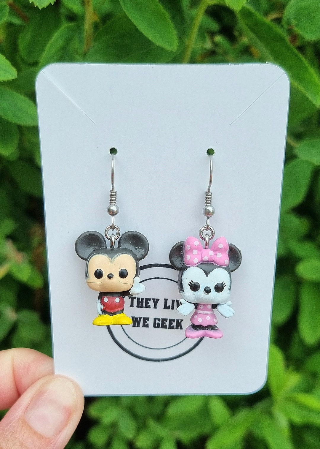 Mickey and Minnie Drop Earrings - Etsy