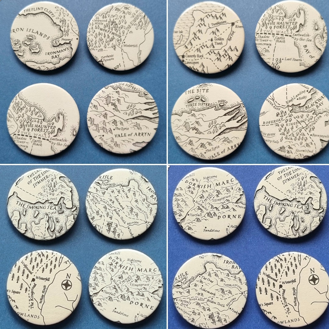 Game of Thrones Map Badge Packs - Etsy