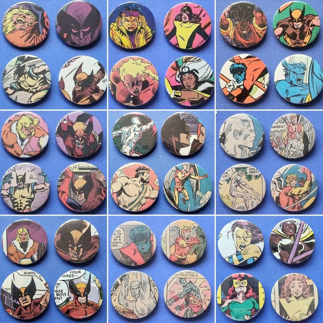 X-men/mutant Comic Book Badge Packs Group 3 - Etsy