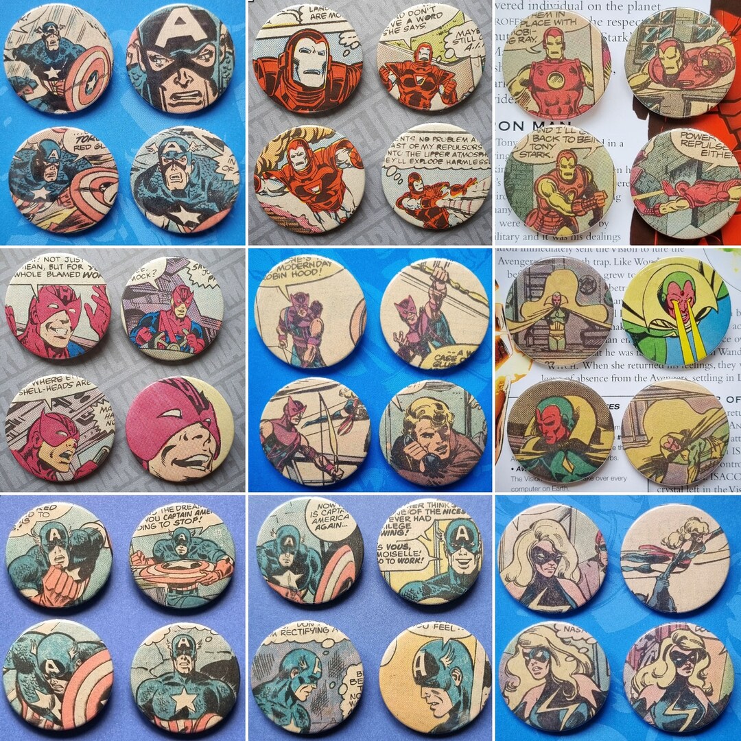Marvel/avengers Comic Book Badge Packs Group 1 - Etsy