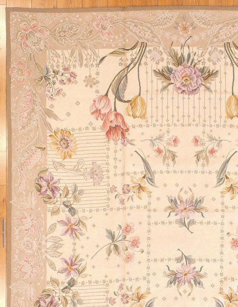 9 X 12 Hand Made Heavy Threads Needlepoint Weave Carpet. New Made in ...